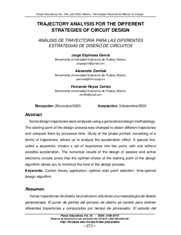 (PDF) Trajectory Analysis for the Different Strategies of Circuit ...