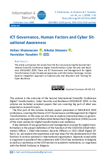 (PDF) ICT Governance, Human Factors and Cyber Situational Awareness