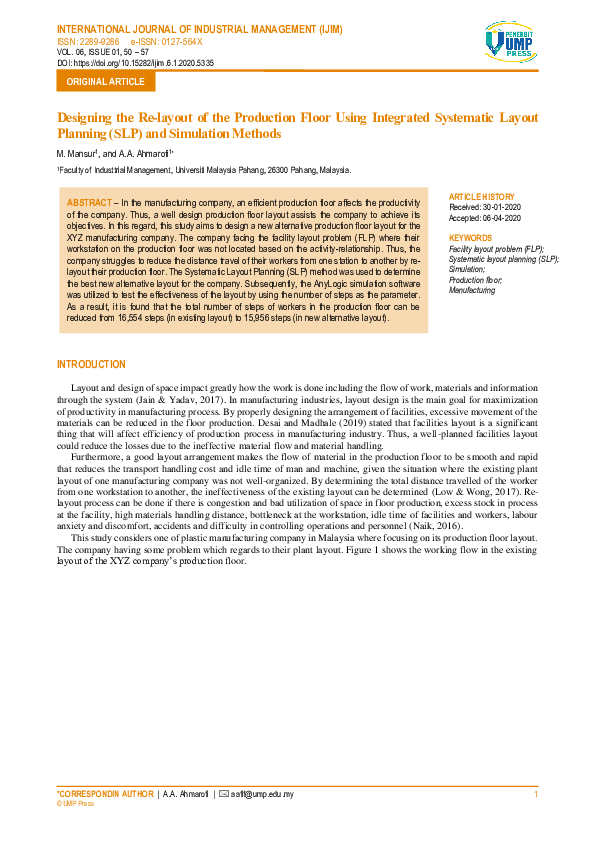 (PDF) Designing the Re-layout of the Production Floor Using Integrated ...