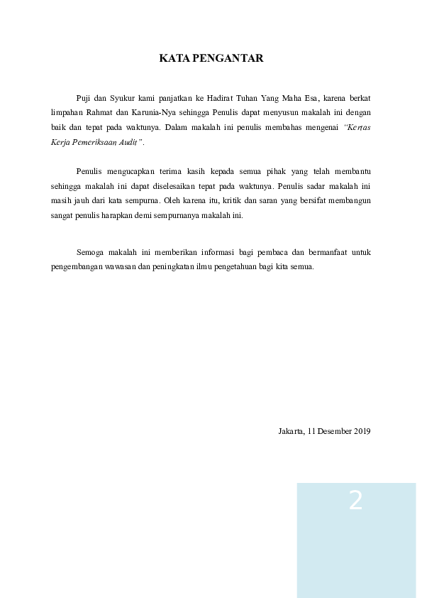 (PDF) KERTAS KERJA PEMERIKSAAN AUDIT