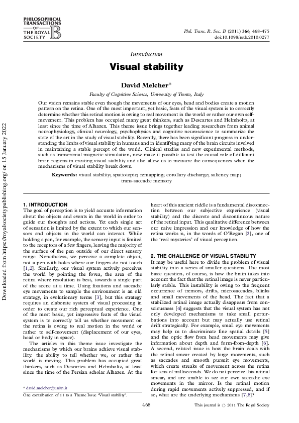 (PDF) Visual stability