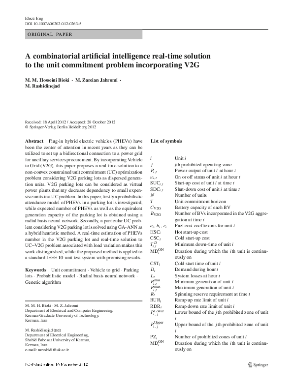 (PDF) A combinatorial artificial intelligence real-time solution to the unit commitment problem ...