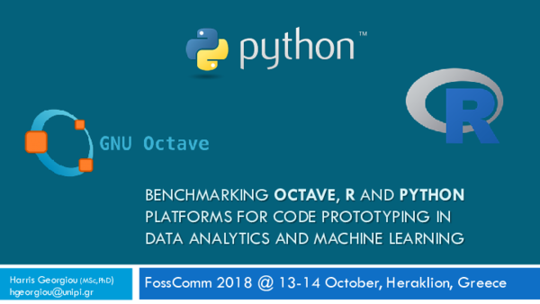 (PDF) Benchmarking Octave, R And Python Platforms For Code Prototyping In Data Analytics And ...