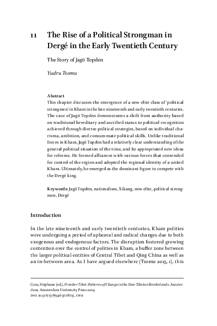 (PDF) 11. The Rise of a Political Strongman in Dergé in the Early ...