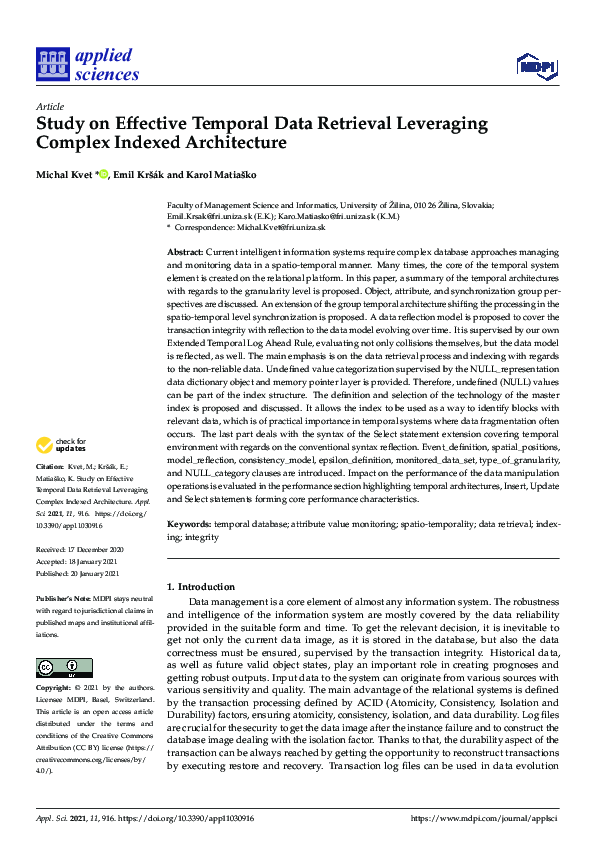 (PDF) Study on Effective Temporal Data Retrieval Leveraging Complex Indexed Architecture