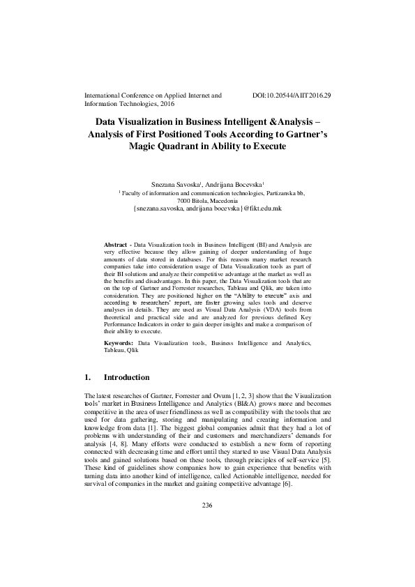 (PDF) Data Visualization in Business Intelligent &Analysis – Analysis ...