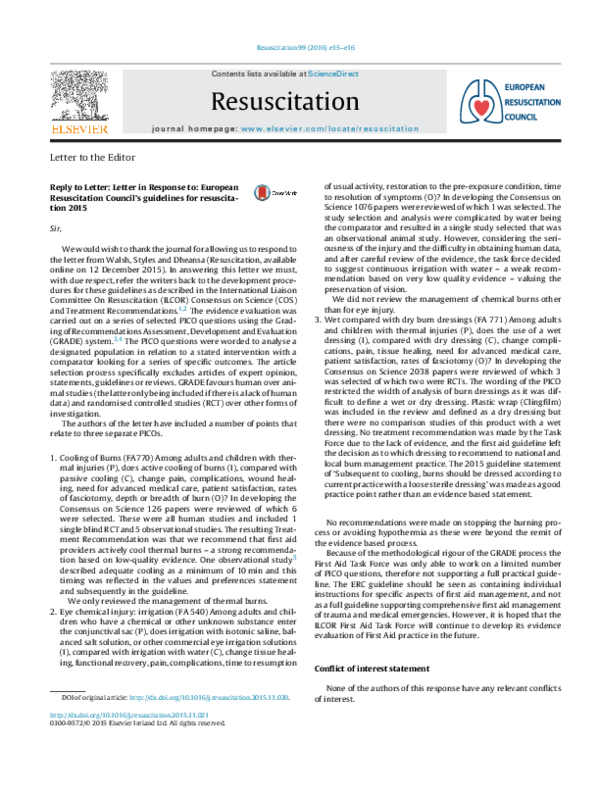 (PDF) Reply to Letter: Letter in Response to: European Resuscitation ...