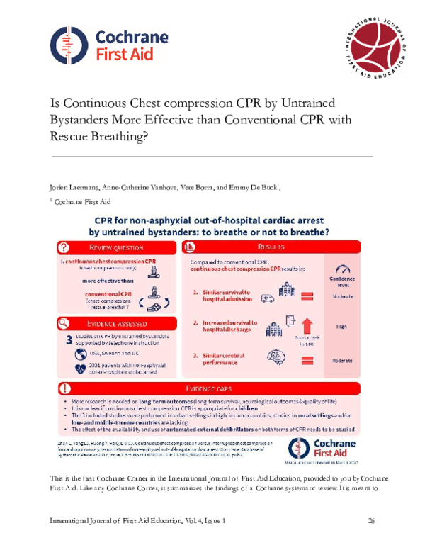 (PDF) Is continuous chest compression CPR by untrained bystanders more ...
