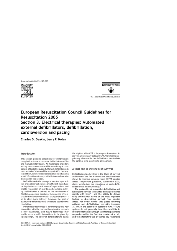 (PDF) European Resuscitation Council Guidelines for Resuscitation 2010 ...
