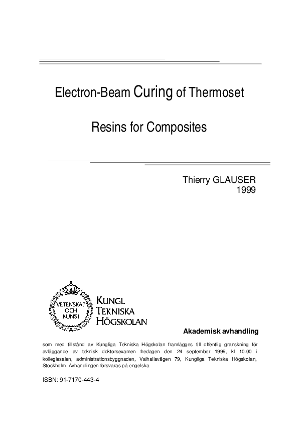 (PDF) Electron-beam curing of thermoset resins for composites