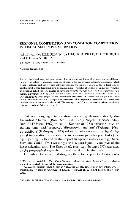 (PDF) Response competition and condition competition invisual selective ...