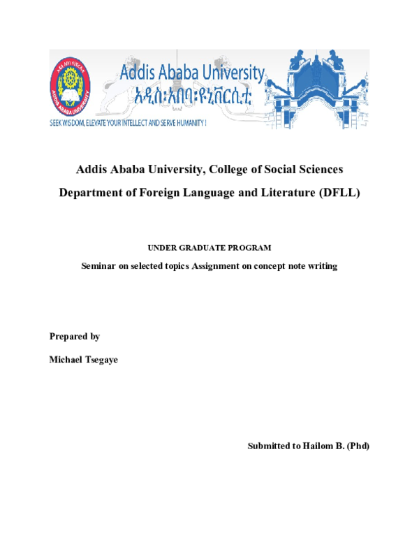 (DOC) Addis Ababa University, College of Social Sciences Department of ...