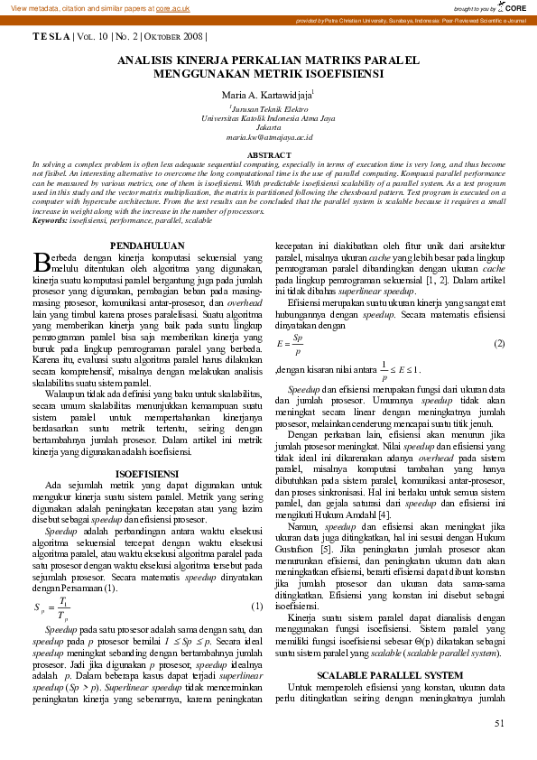(PDF) Analisis Kinerja Perkalian Matriks Paralel Menggunakan Metrik ...