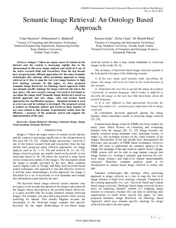 (PDF) Semantic Image Retrieval: An Ontology Based Approach | Hafsa Umar - Academia.edu