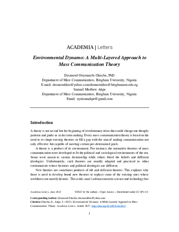 (PDF) Environmental Dynamo: A Multi-Layered Approach to Mass ... (PDF) Environmental Dynamo: A Multi-Layered Approach to Mass ...