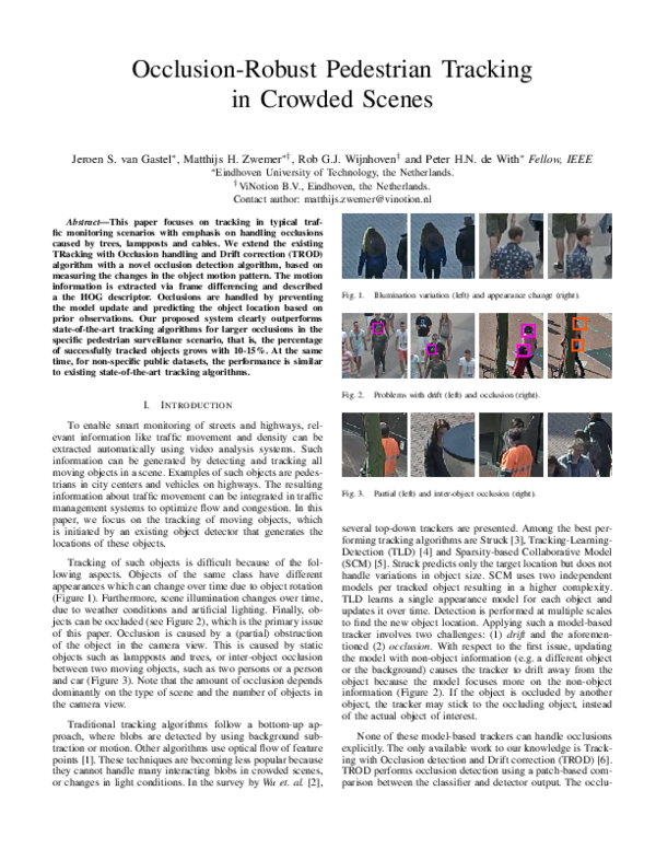 (PDF) Occlusion-Robust Pedestrian Tracking in Crowded Scenes