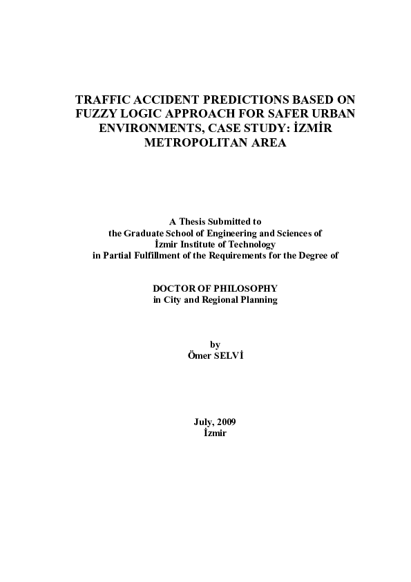 (PDF) Traffic accident predictions based on fuzzy logic approach for safer urban environments ...