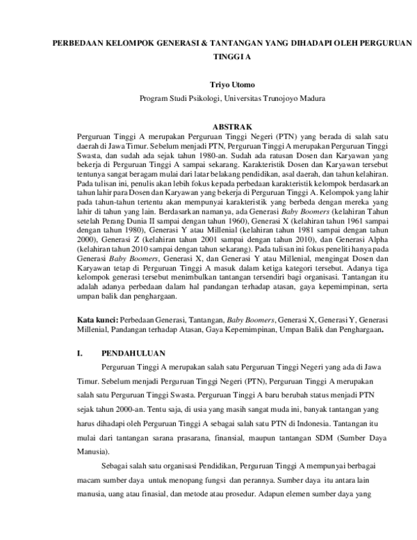 (PDF) Perbedaan Kelompok Generasi & Tantangan Yang Dihadapi Oleh ... (PDF) Perbedaan Kelompok Generasi & Tantangan Yang Dihadapi Oleh ...