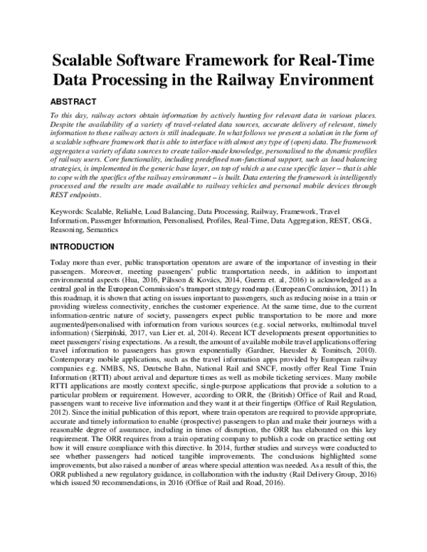 (PDF) A scalable software framework for real-time data processing in ...