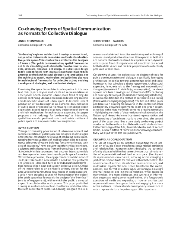 (PDF) Co-drawing: Forms of Spatial Communication as Formats for ...