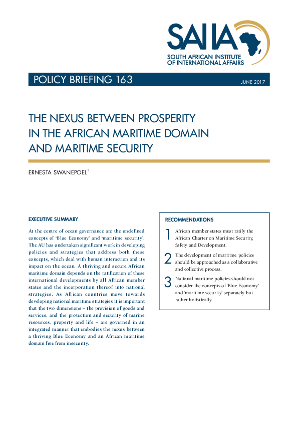 (PDF) The Nexus Between Prosperity in the African Maritime Domain and ...