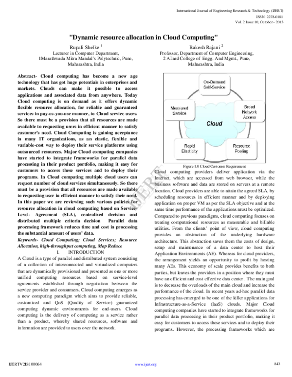 (PDF) Dynamic resource allocation in Cloud Computing
