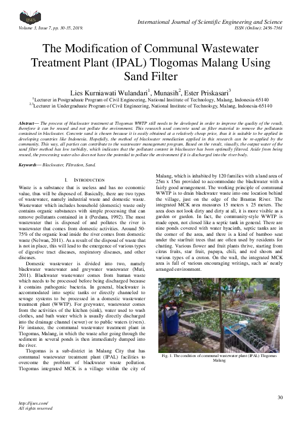 (PDF) The Modification of Communal Wastewater Treatment Plant (IPAL ...