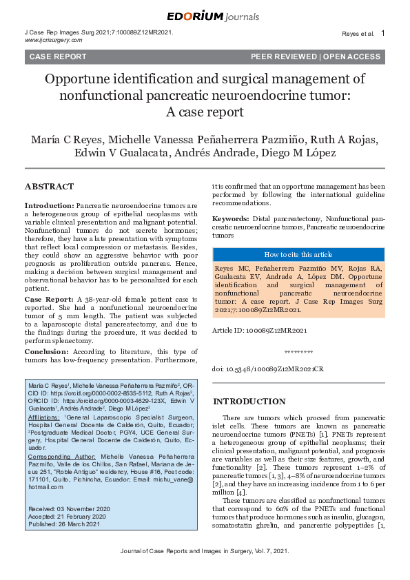 (PDF) Opportune identification and surgical management of nonfunctional ...