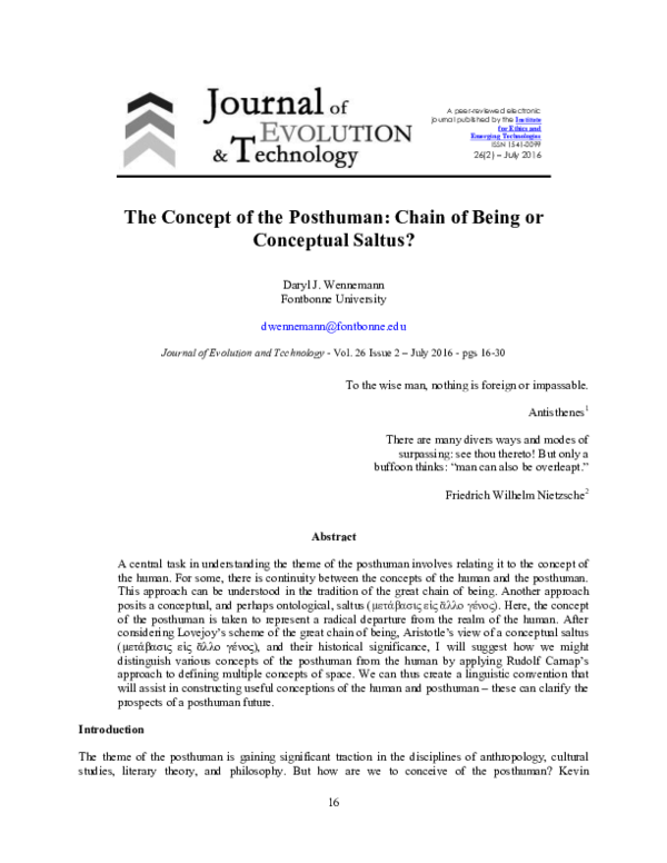 (PDF) The Concept of the Posthuman