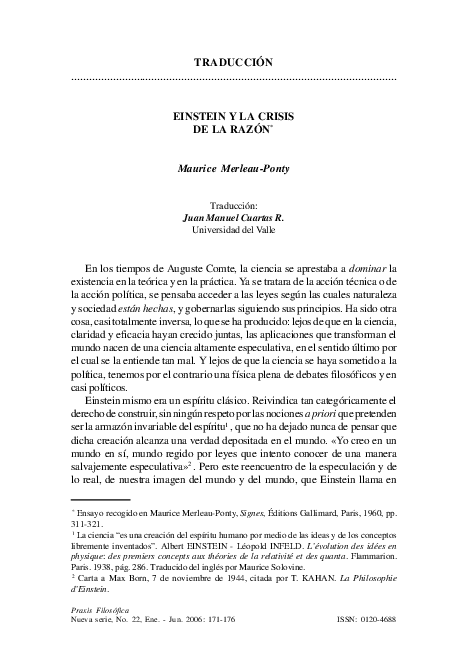 (PDF) Einstein y La Crisis De La Razón