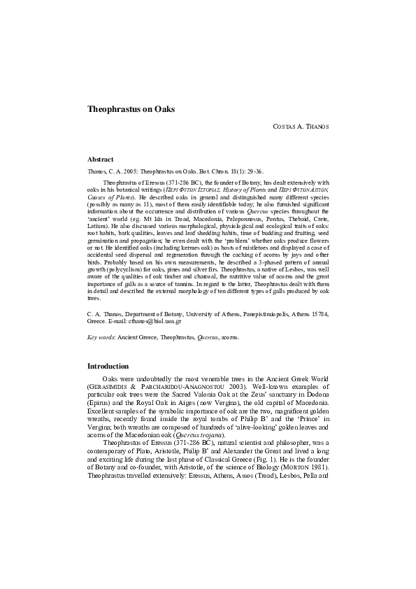 (PDF) Theophrastus on Oaks