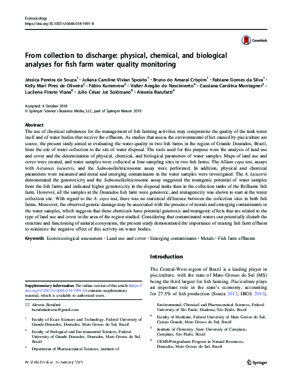 (PDF) From collection to discharge: physical, chemical, and biological analyses for fish farm ...