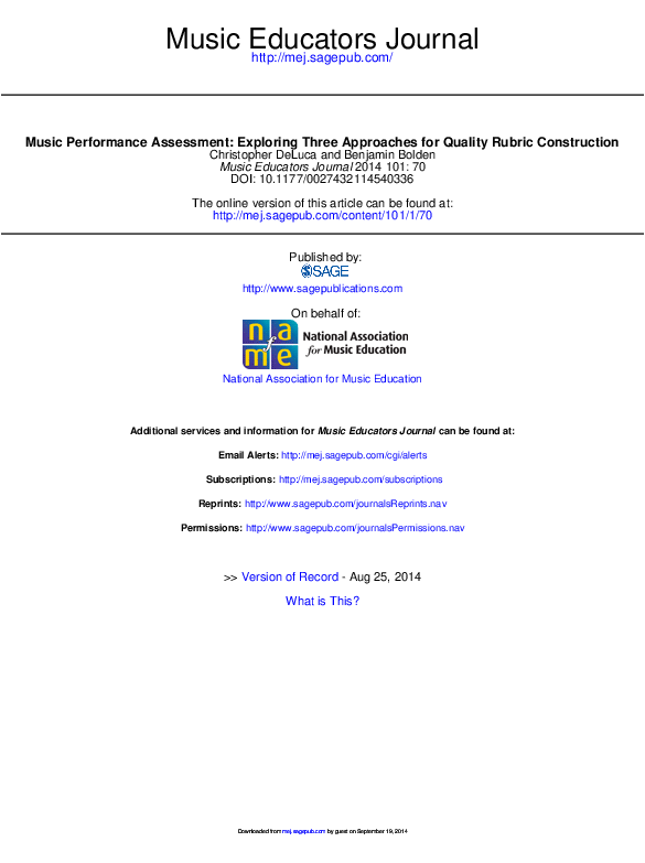 (PDF) Music Performance Assessment