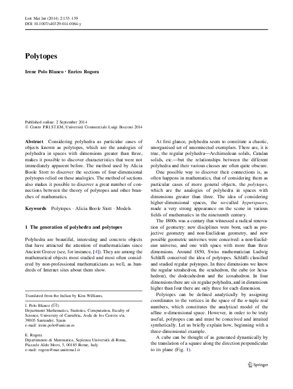 (PDF) Polytopes