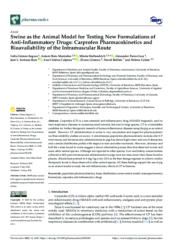 (PDF) Swine as the Animal Model for Testing New Formulations of Anti ...