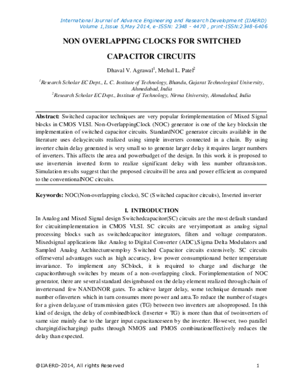 (PDF) Non Overlapping Clocks for Switched Capacitor Circuits