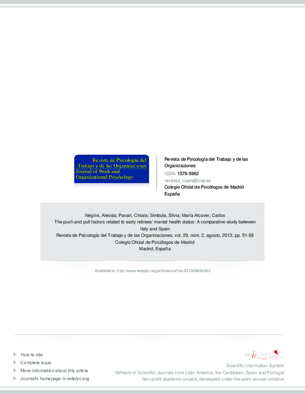 (PDF) The push and pull factors related to early retirees’ mental ...
