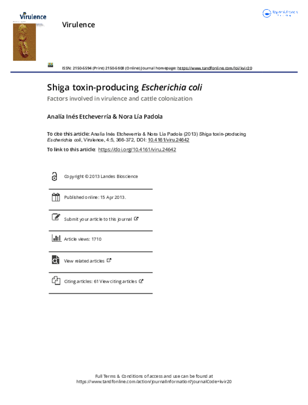 (PDF) Shiga toxin-producing Escherichia coli