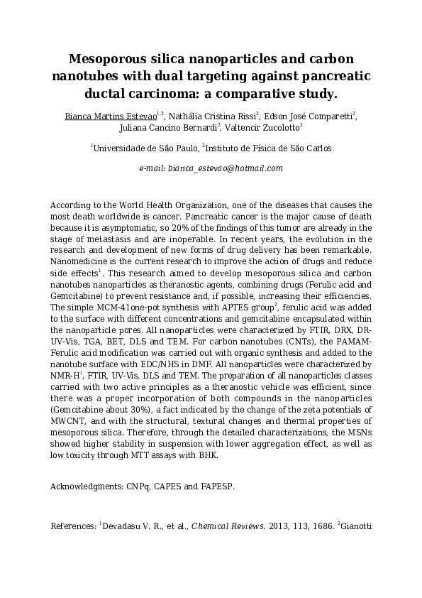 (PDF) Mesoporous silica nanoparticles and carbon nanotubes with dual targeting against ...