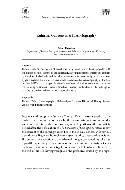(PDF) Kuhnian Consensus & Historiography