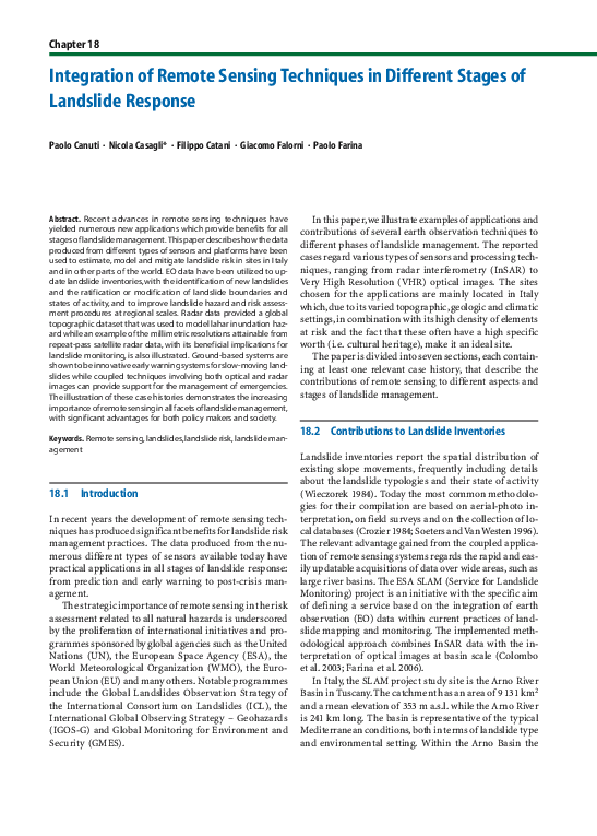 (PDF) Integration of Remote Sensing Techniques in Different Stages of ...