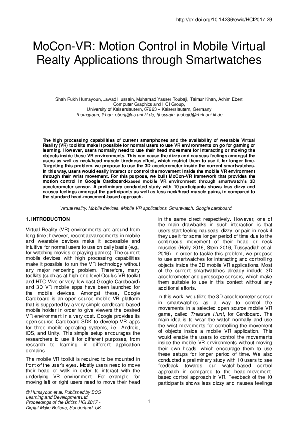(PDF) MoCon-VR: Motion Control in Mobile Virtual Realty Applications ...