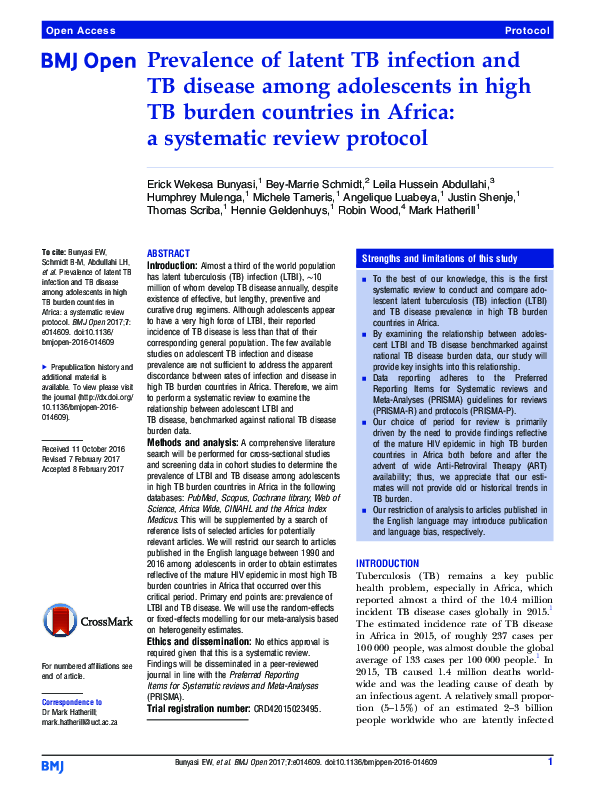 PDF Prevalence Of Latent TB Infection And TB Disease Among Adolescents In High TB Burden pdf-prevalence-of-latent-tb-infection-and-tb-disease-among-adolescents-in-high-tb-burden