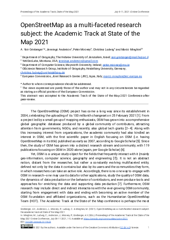 (PDF) OpenStreetMap as a multi-faceted research subject: the Academic ...