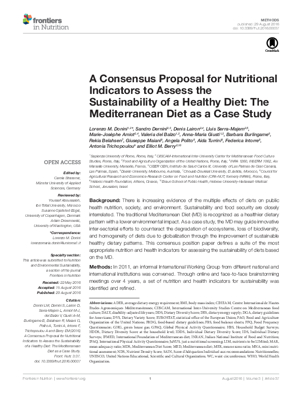 (PDF) A Consensus Proposal for Nutritional Indicators to Assess the ...