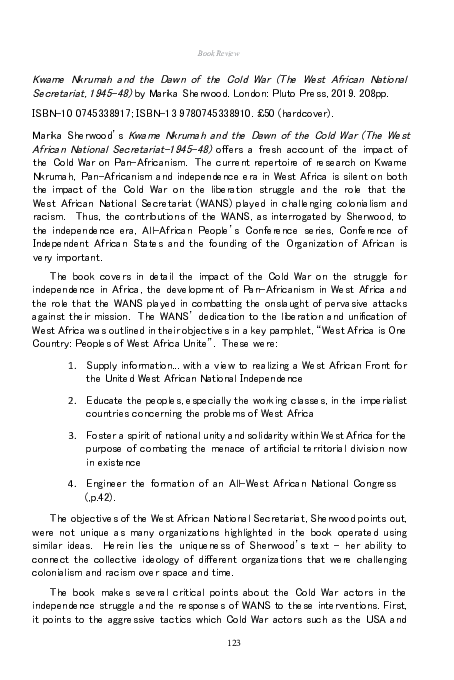 (PDF) Kwame Nkrumah and the Dawn of the Cold War