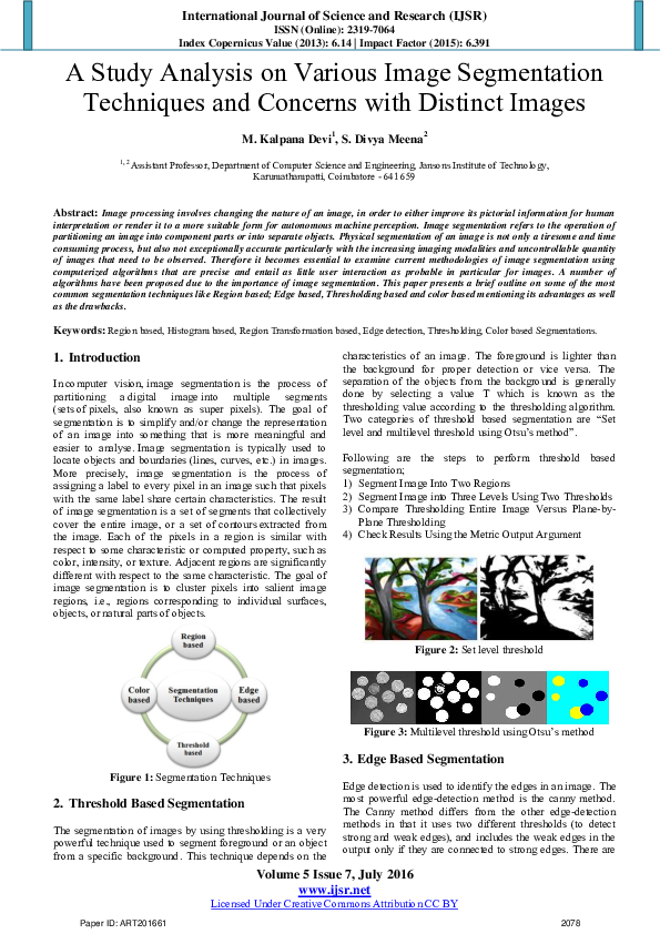 (PDF) A Study Analysis on Various Image Segmentation Techniques and ...