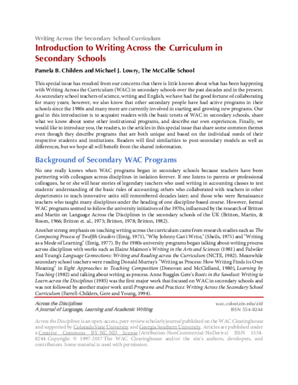 (PDF) Across the Disciplines A Journal of Language, Learning and ...