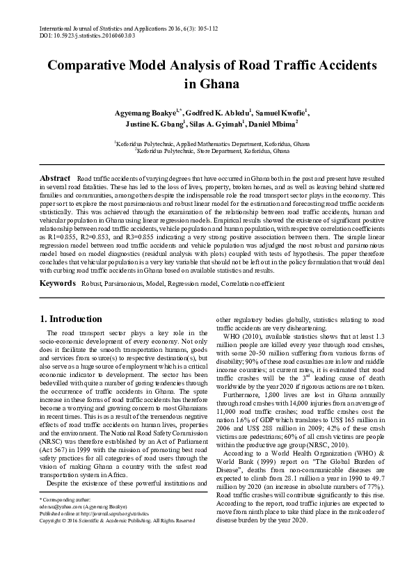 (PDF) A Comparative Analysis of Characteristics of Traffic Accidents of ...
