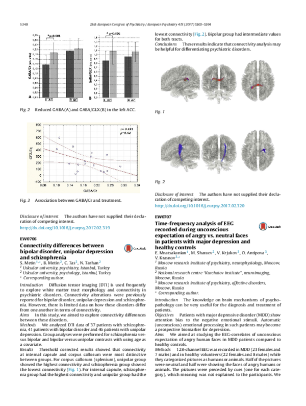 (PDF) Connectivity differences between bipolar disorder, unipolar ...